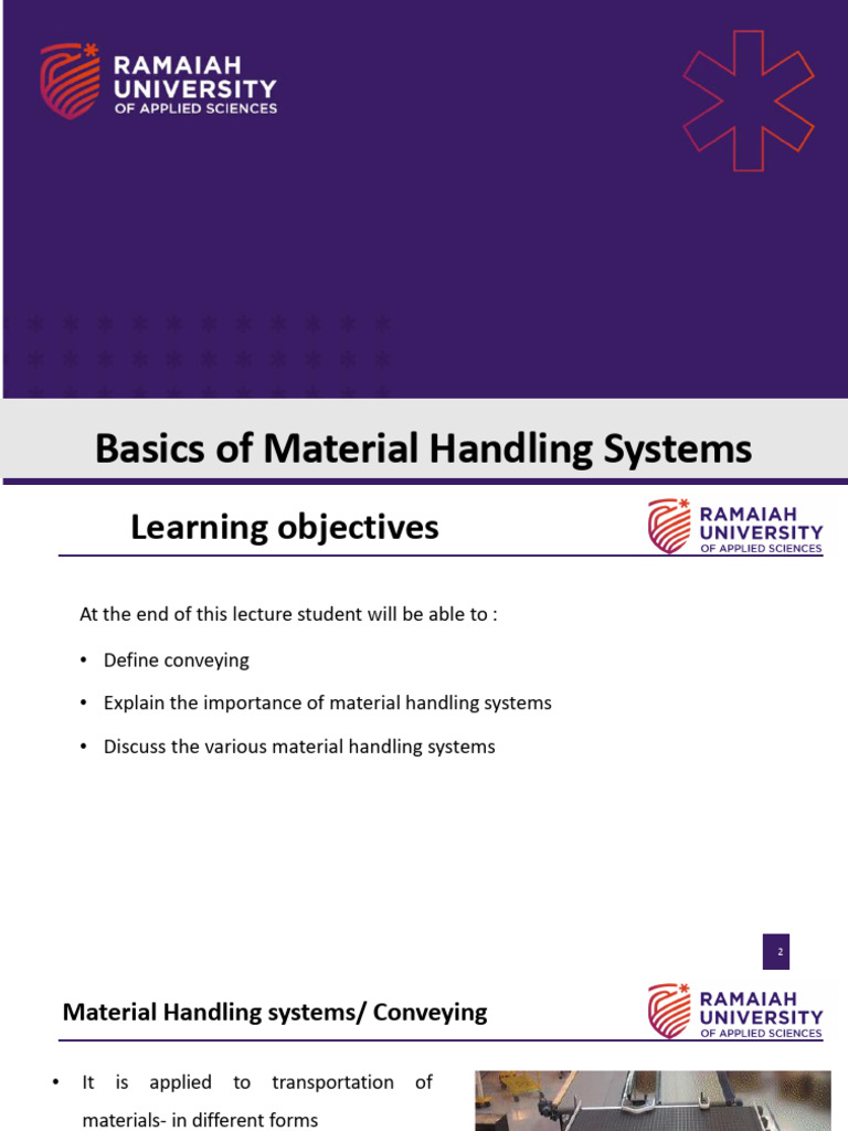 Overview of Material Handling Systems | PDF | Belt (Mechanical ...