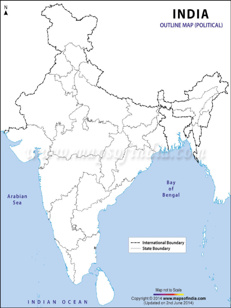 India Political Map in A3 Size | PDF