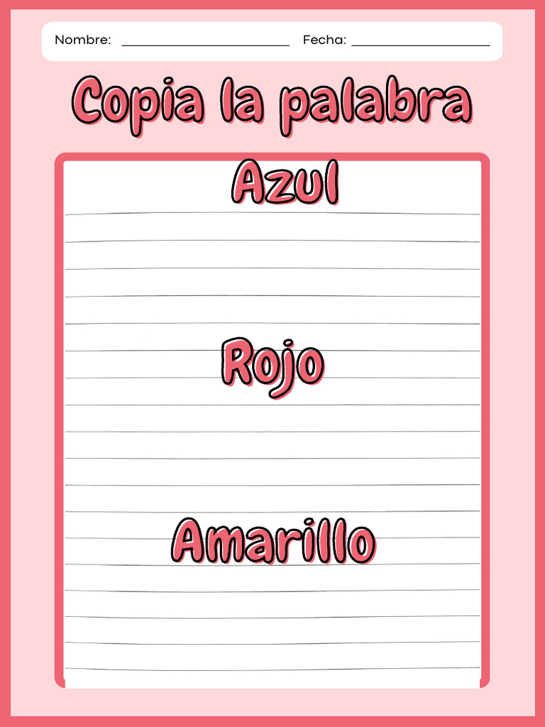 Copia La Palabra Azul Rojo Amarillo | PDF