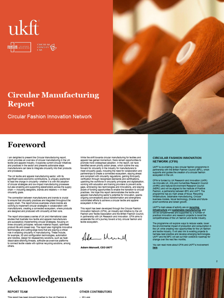 Circular Manfacuring Report | PDF | Textiles | Recycling