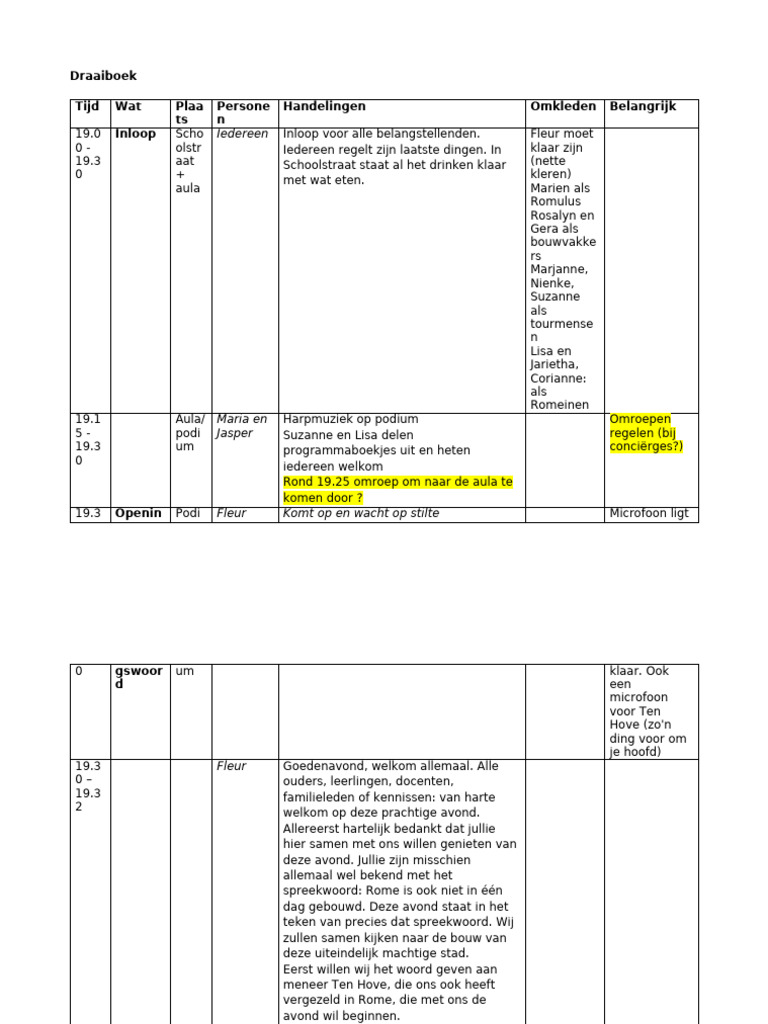 Laatste Versie Draaiboek (Deze Gebruiken!) | PDF