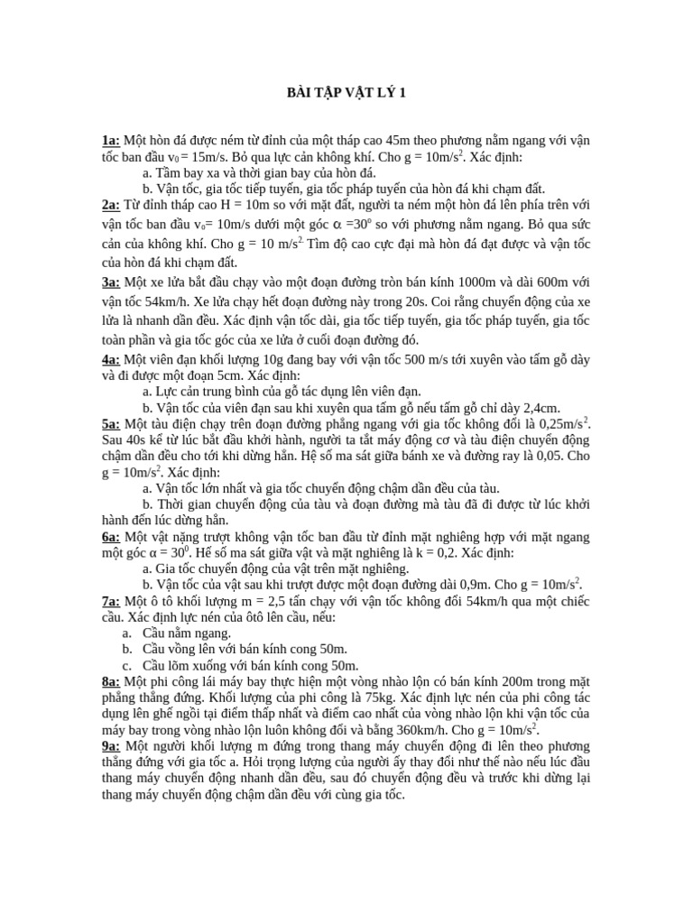 Bài tập VL1-TN | PDF