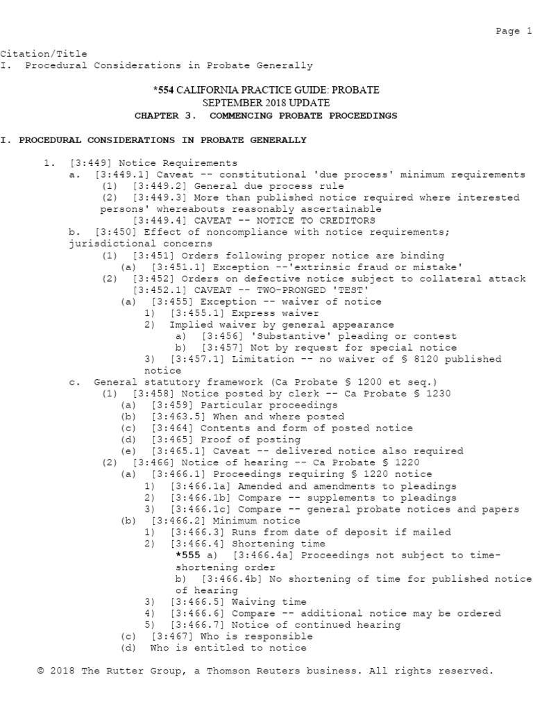 TRG Procedural Considerations in Probate Generally | PDF ...