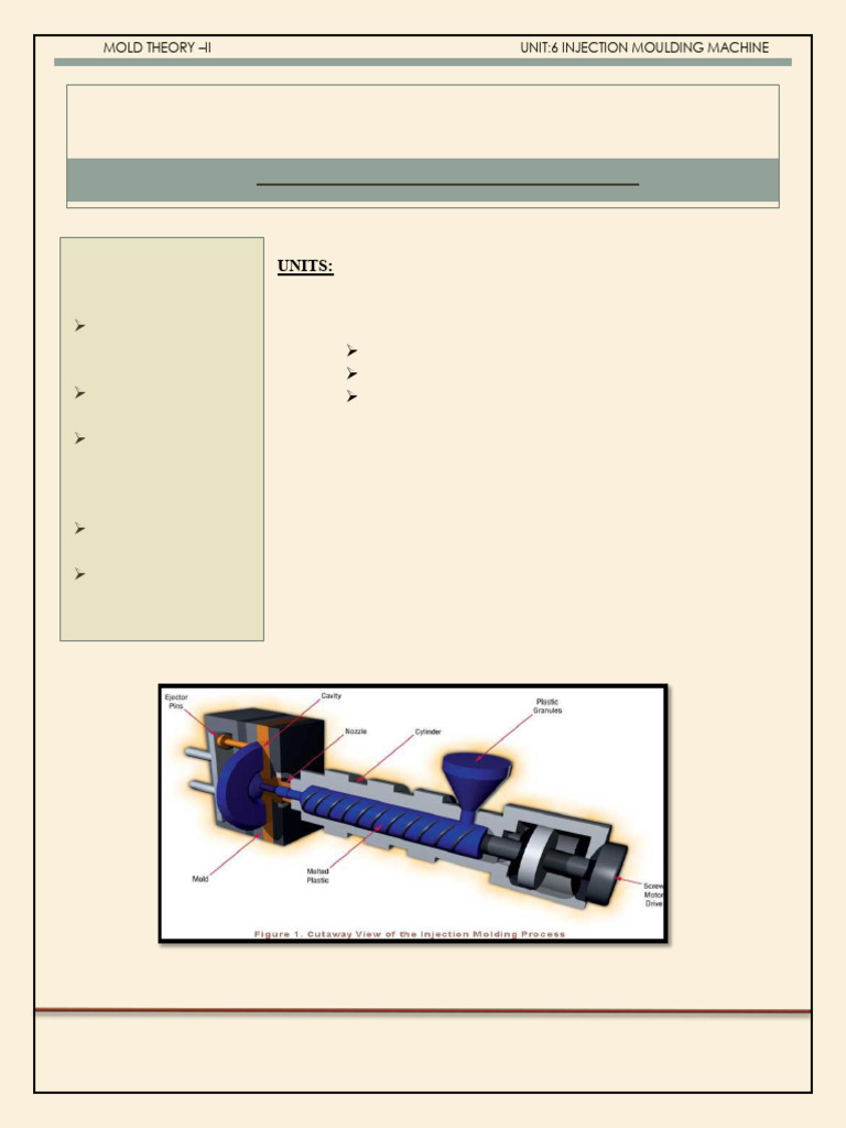 UNIT - 5 INFECTION MOULDING MACHINES | PDF | Applied And Interdisciplinary Physics | Mechanical ...