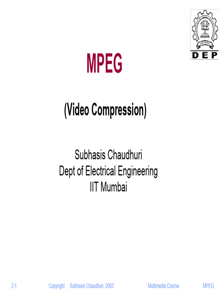 mpeg-dep | PDF | Data Compression | Video