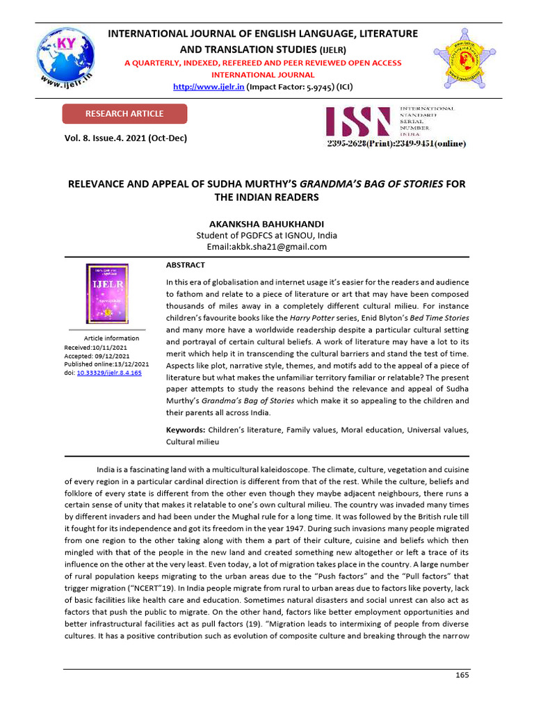 165-168 Akanksha Bahukhandi | PDF | Grandparent | Human Migration
