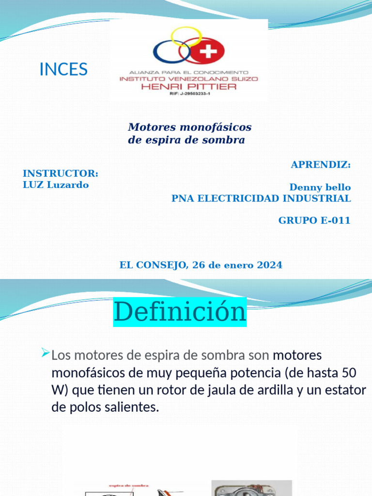 Motores de Espira de Sombra: Definición y Usos | PDF