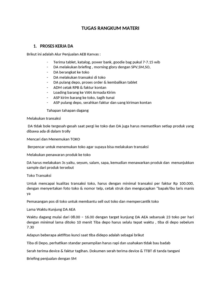 Ringkasan Materi Hari Pertama | PDF