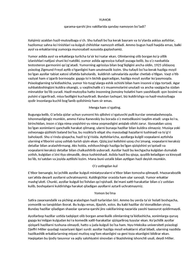 YUMOR | PDF