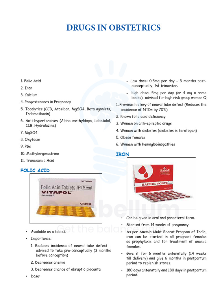 Drugs in Obs-Notes-48. Drugs in Obstetrics | PDF | Obstetrics | Human ...