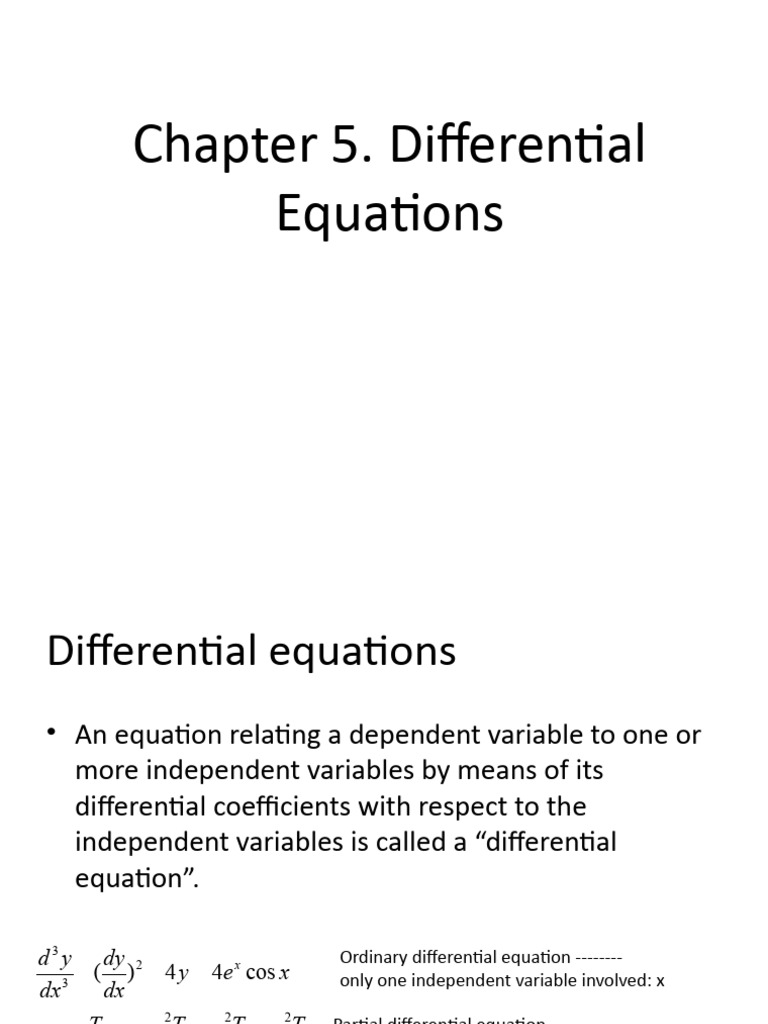 Chapter 4. Differential Equations | PDF | Ordinary Differential Equation | Equations