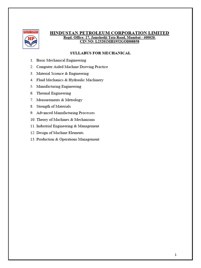 Diploma Mechanical Engineering Syllabus 10032025 | PDF