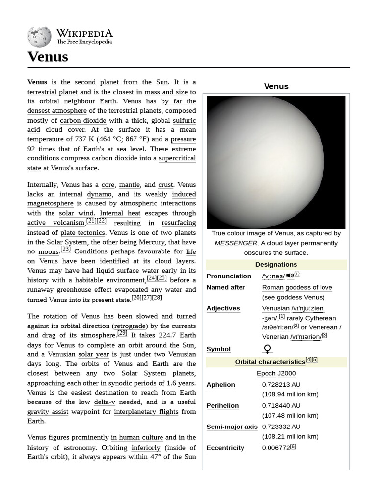 Venus | PDF | Venus | Planetary Core