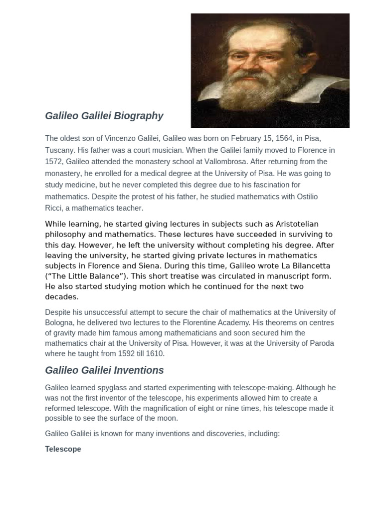 Galileo | PDF | Galileo Galilei | Astronomy