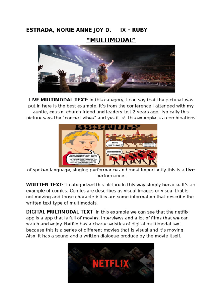 Understanding Multimodal Texts Explained | PDF