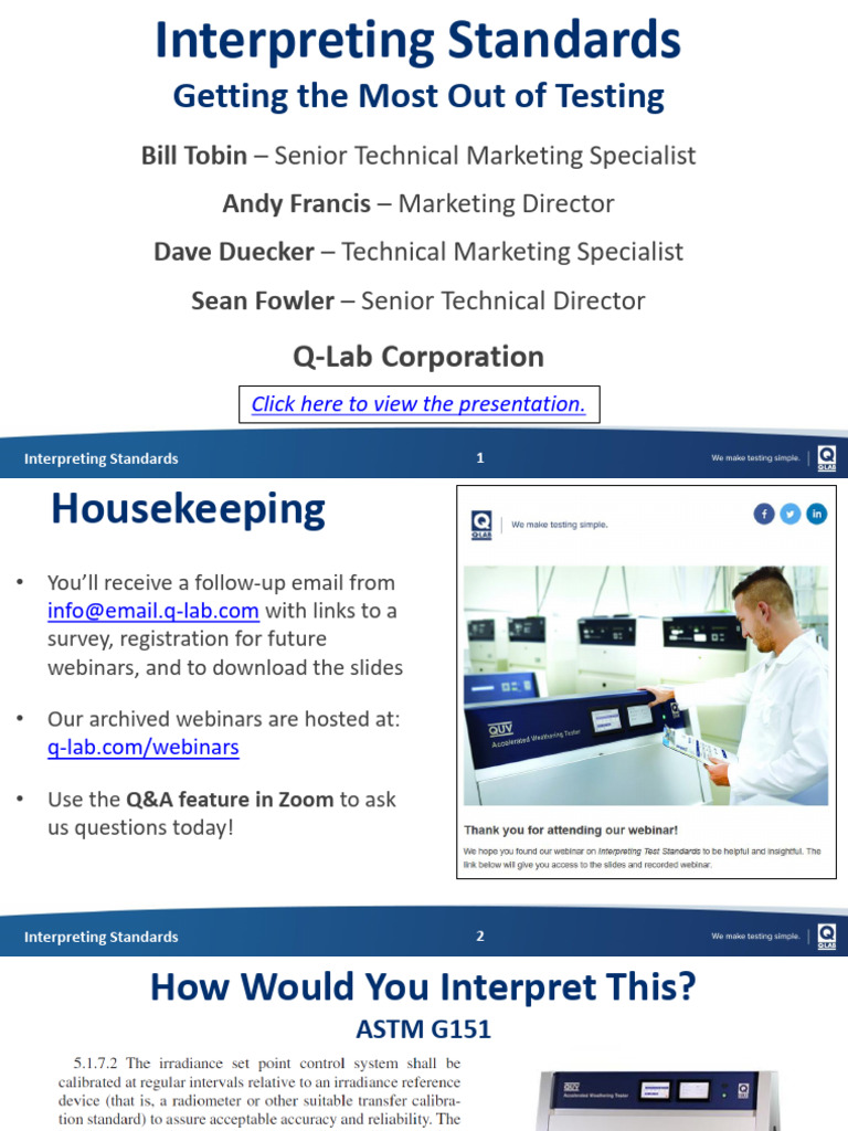 Interpreting Test Standards Webinar - November 2020 | PDF | Engineering ...