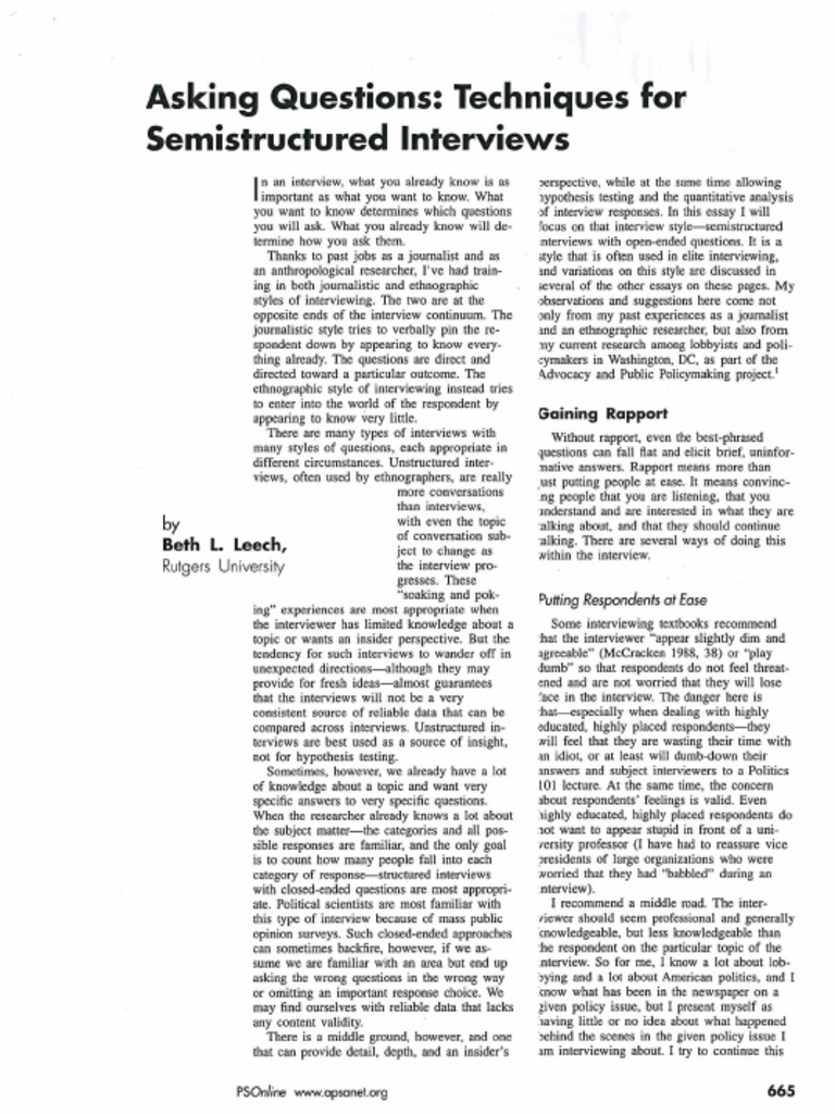 Asking Questions Techniques | PDF