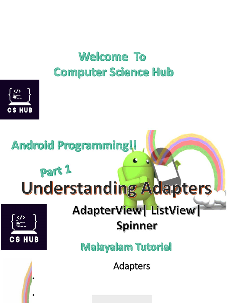 Adapters android | PDF | Method (Computer Programming) | Parameter (Computer Programming)