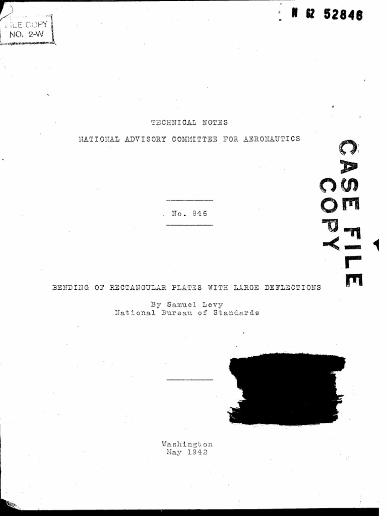 Levy Bending of Rectangular Plates With Large Deflections | PDF ...