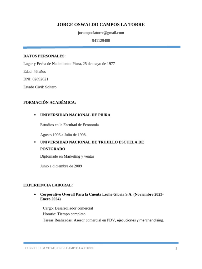 CV - Jorge Campos | PDF