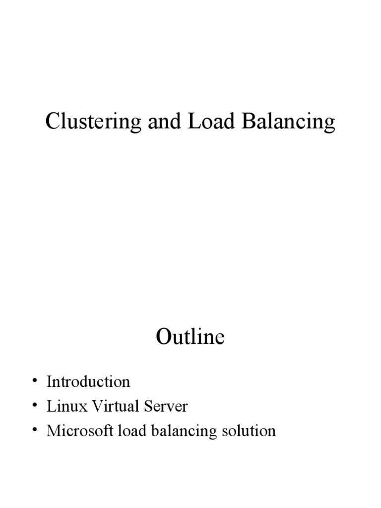 13 Clustering And Load Balancing Download Free Pdf Load Balancing