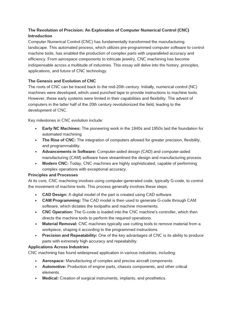 The Revolution of Precision | PDF | Numerical Control | Automation