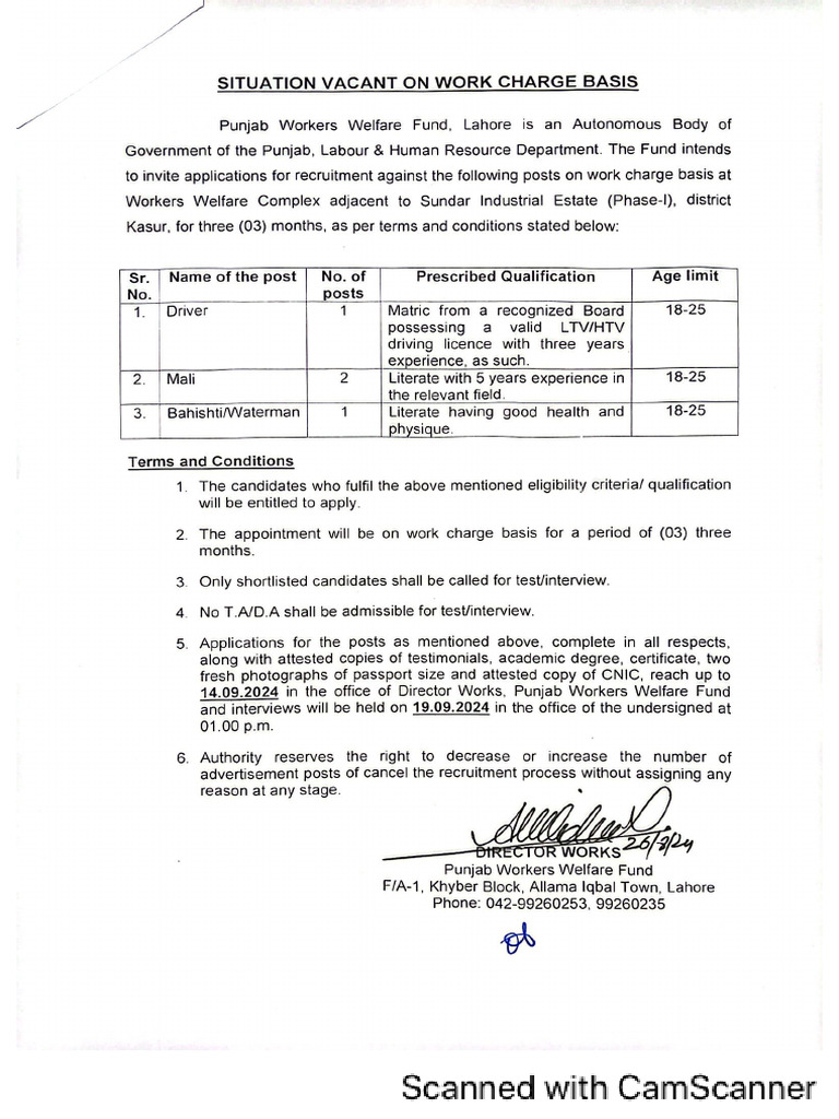 Vacant On Work Charge | PDF