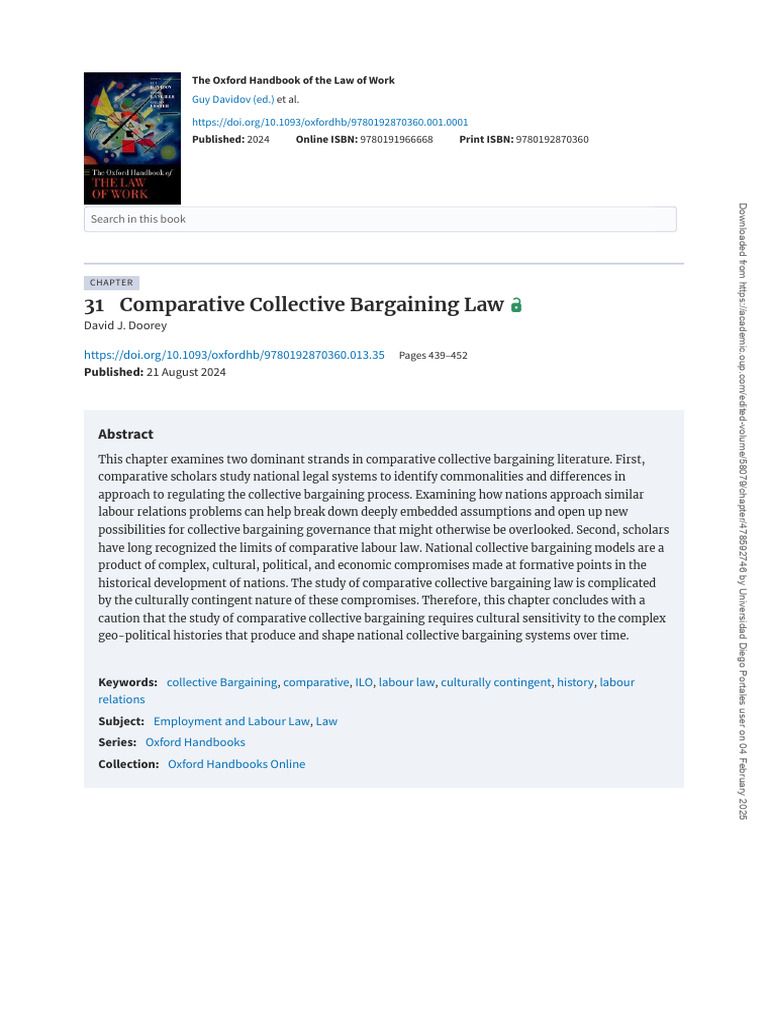 31 Comparative Collective Bargaining Law | PDF | Trade Union ...