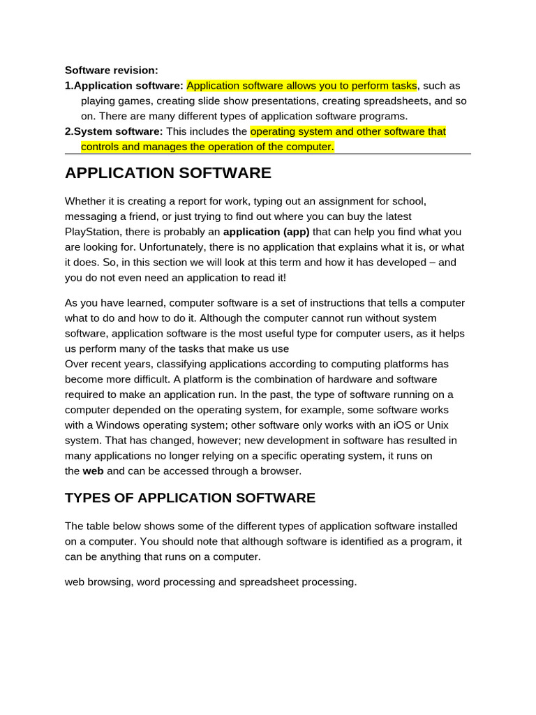 Understanding Application Software Types | PDF