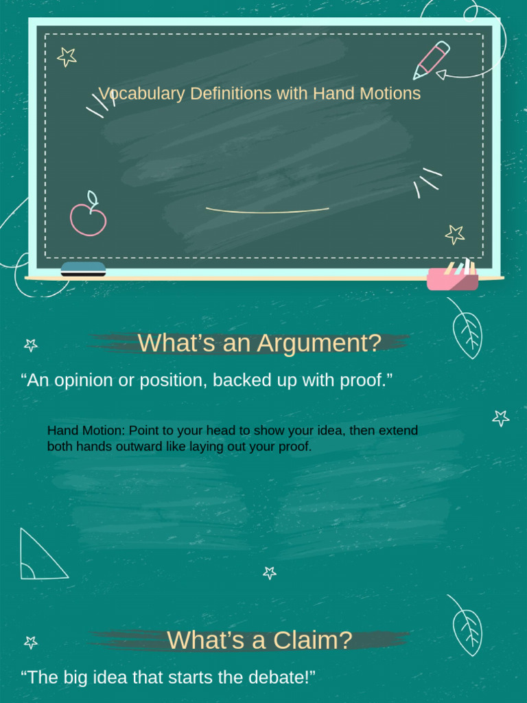 Argument Vocab Hand Motions | PDF