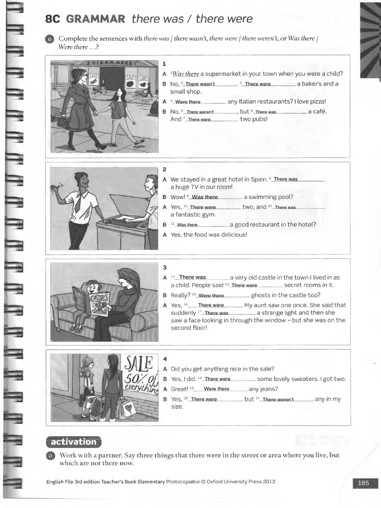 Grammar Practice: There Was/Were | PDF
