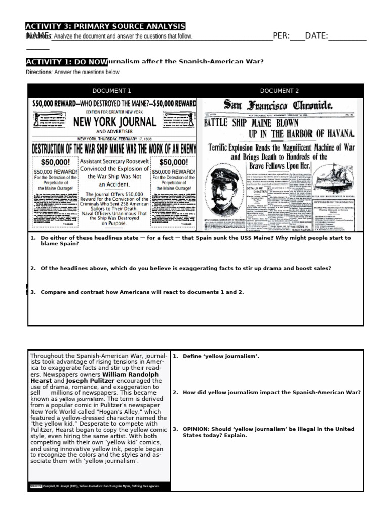 Sinking of USS Maine | PDF | Journalism