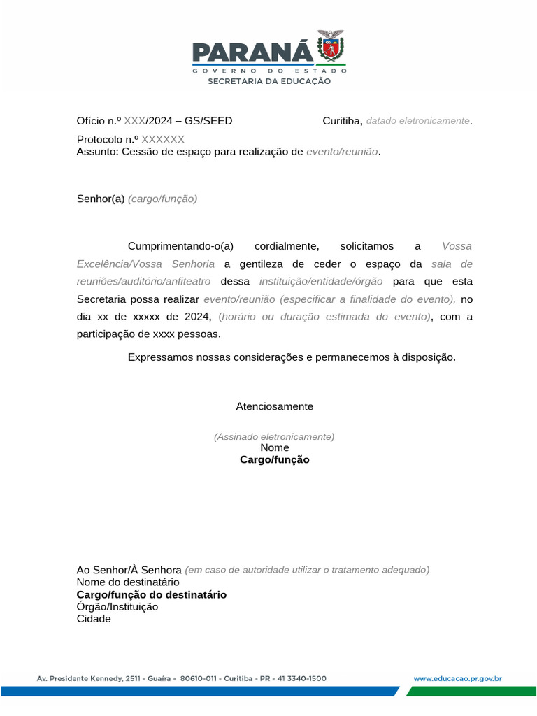 Solicitação de Espaço para Evento 2024 | PDF