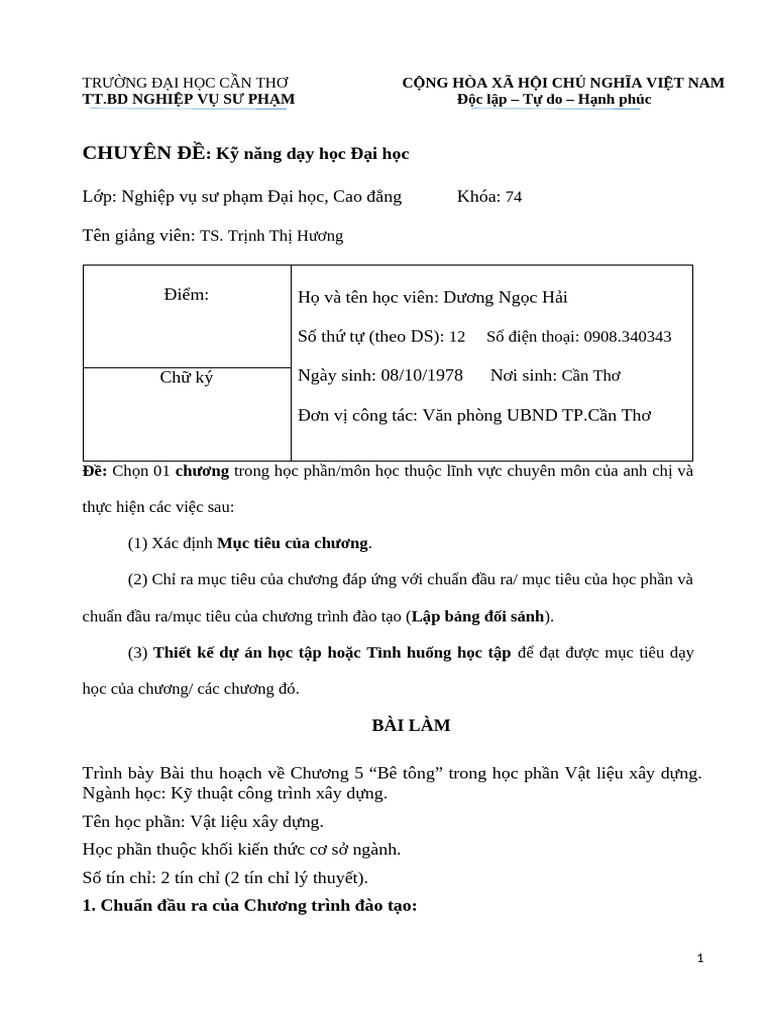 Thu Hoach 1 | PDF