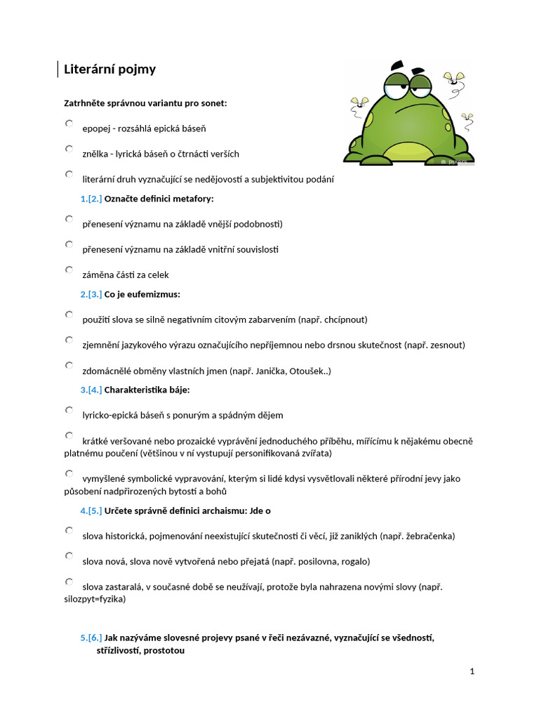 Literární Pojmy | PDF