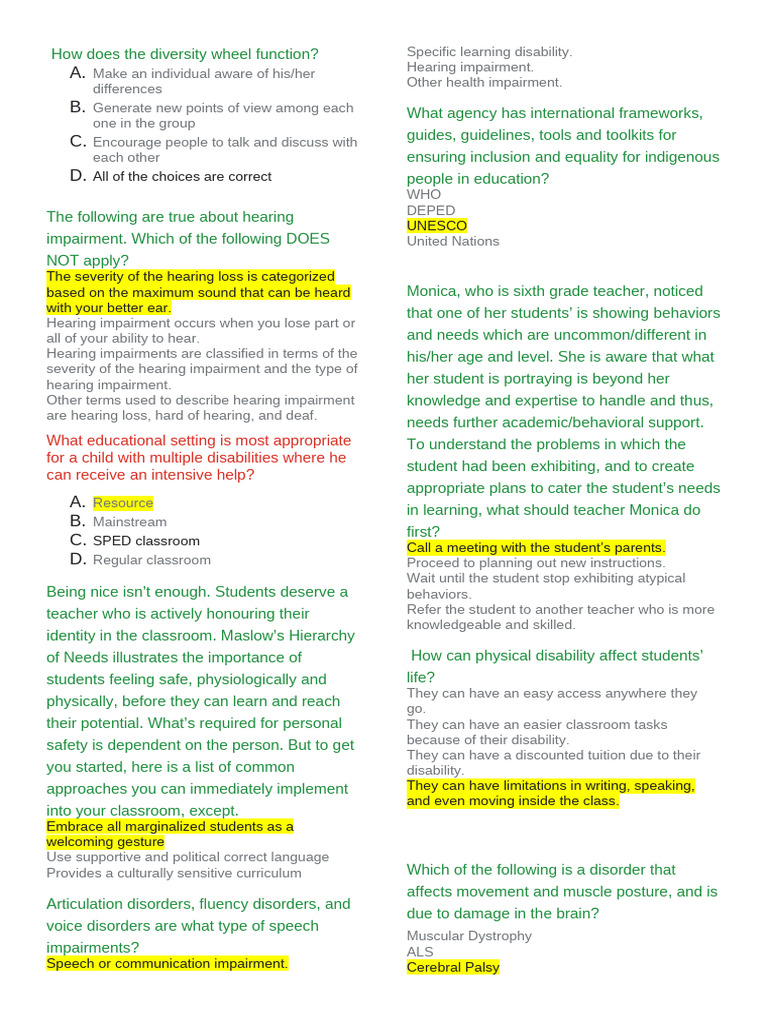 How Does The Diversity Wheel Function | PDF | Disability | Special ...