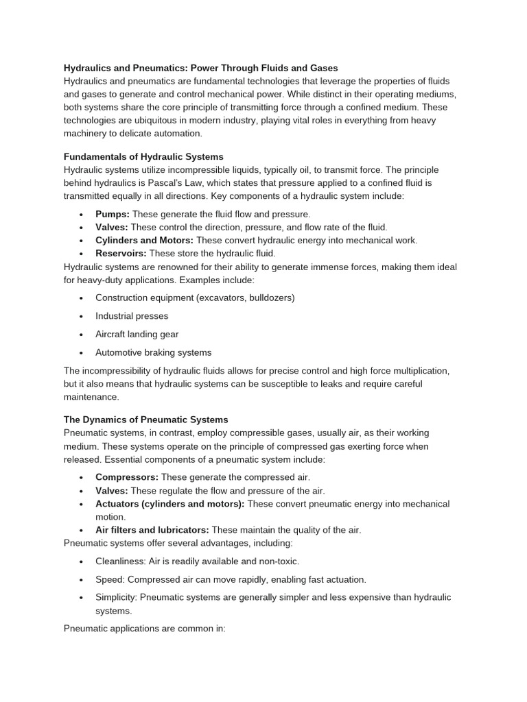 Hydraulics and Pneumatics | PDF | Pneumatics | Mechanical Engineering