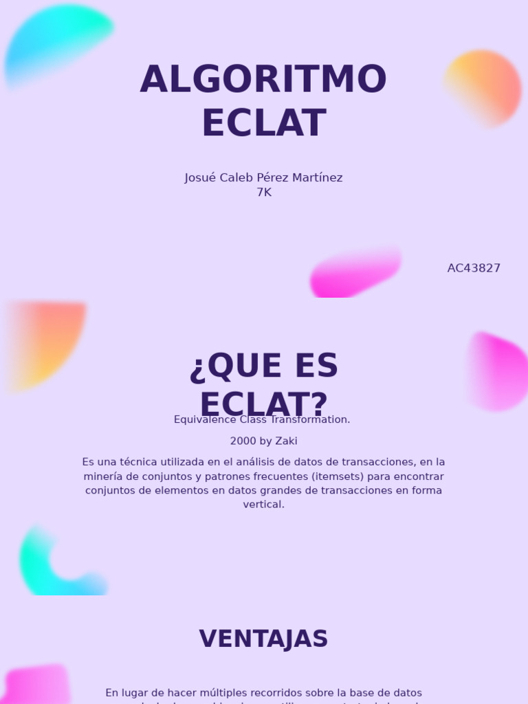 ECLAT: Análisis de Datos Eficiente | PDF