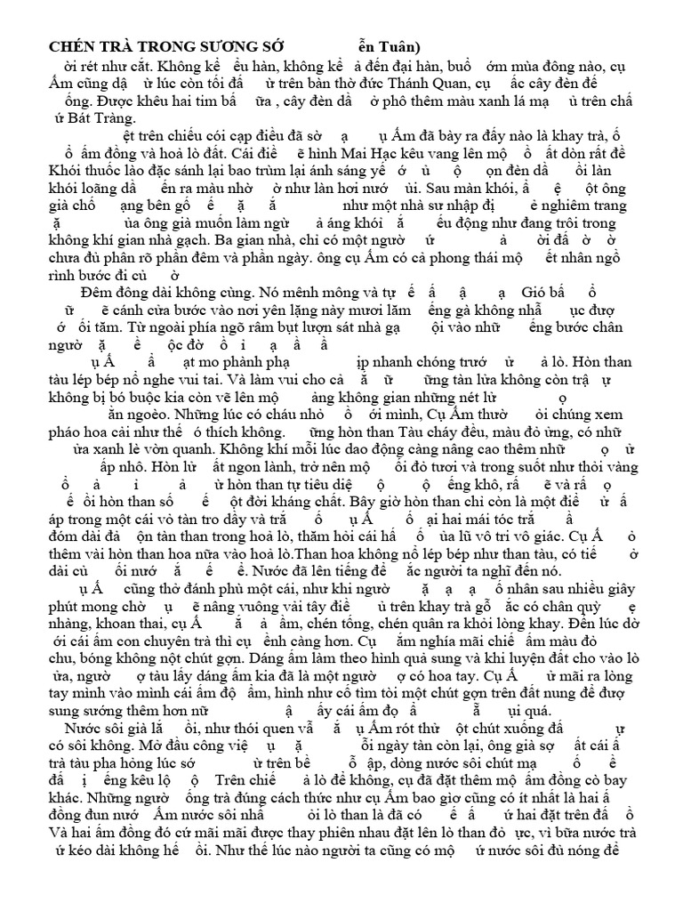Chén Trà Trong Sương S M | PDF