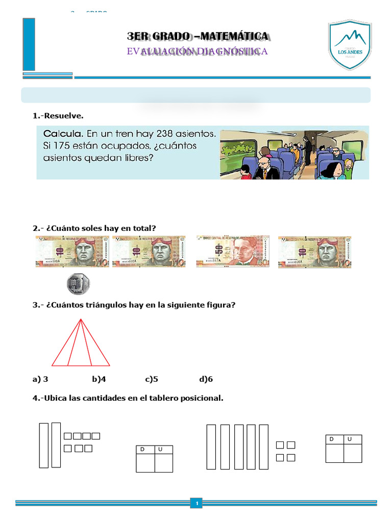 MATEMÁTICA 3ER GRADO | PDF | Ajedrez