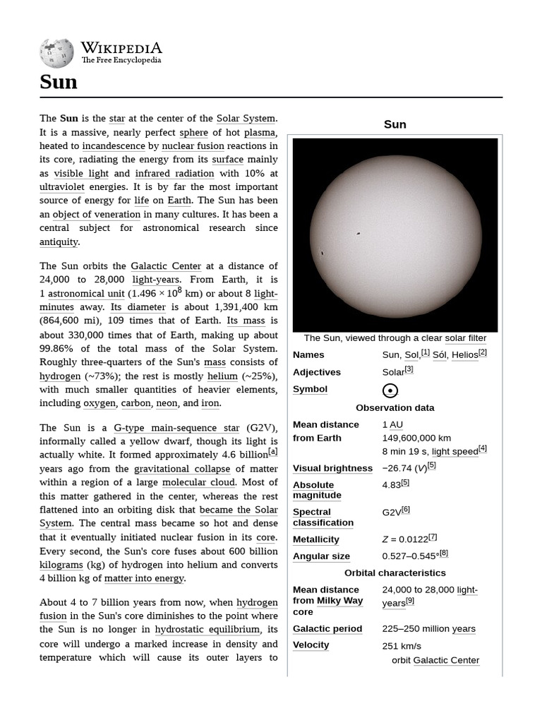 Sun | PDF | Sun | Stars