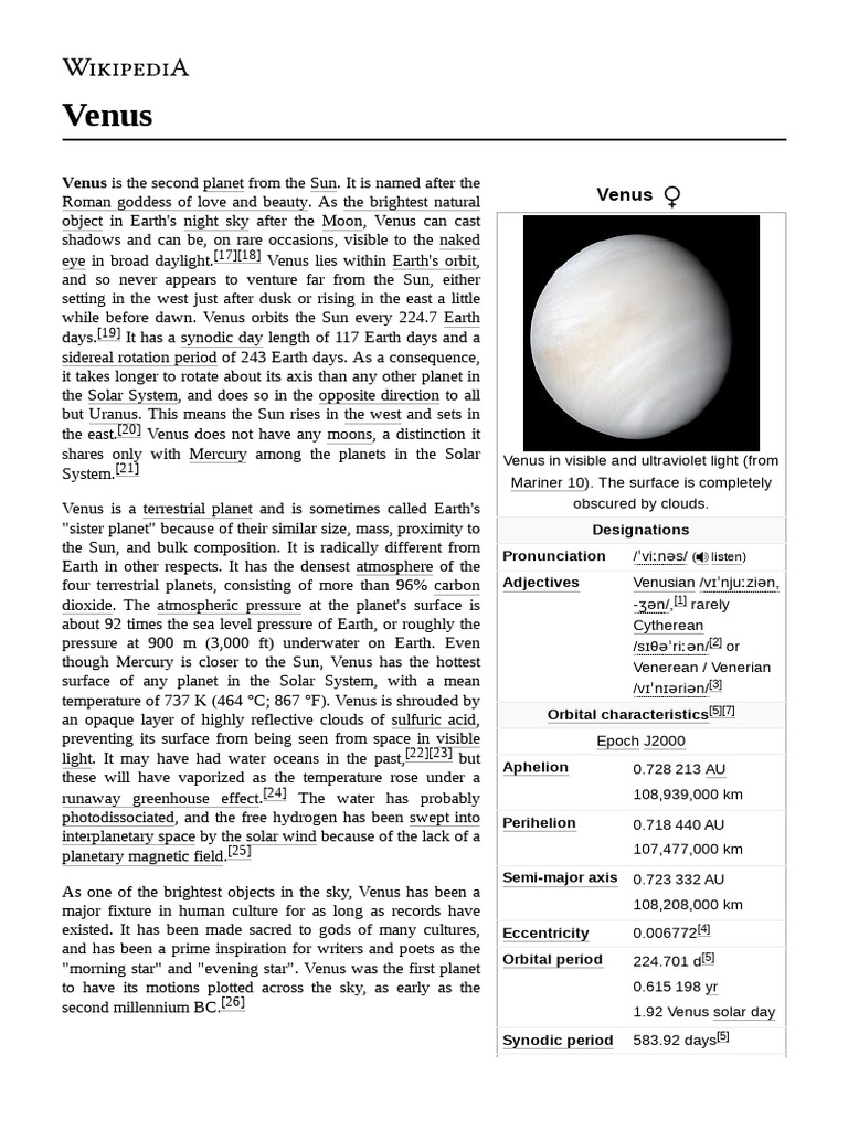 Venus | PDF | Venus | Planetary Core