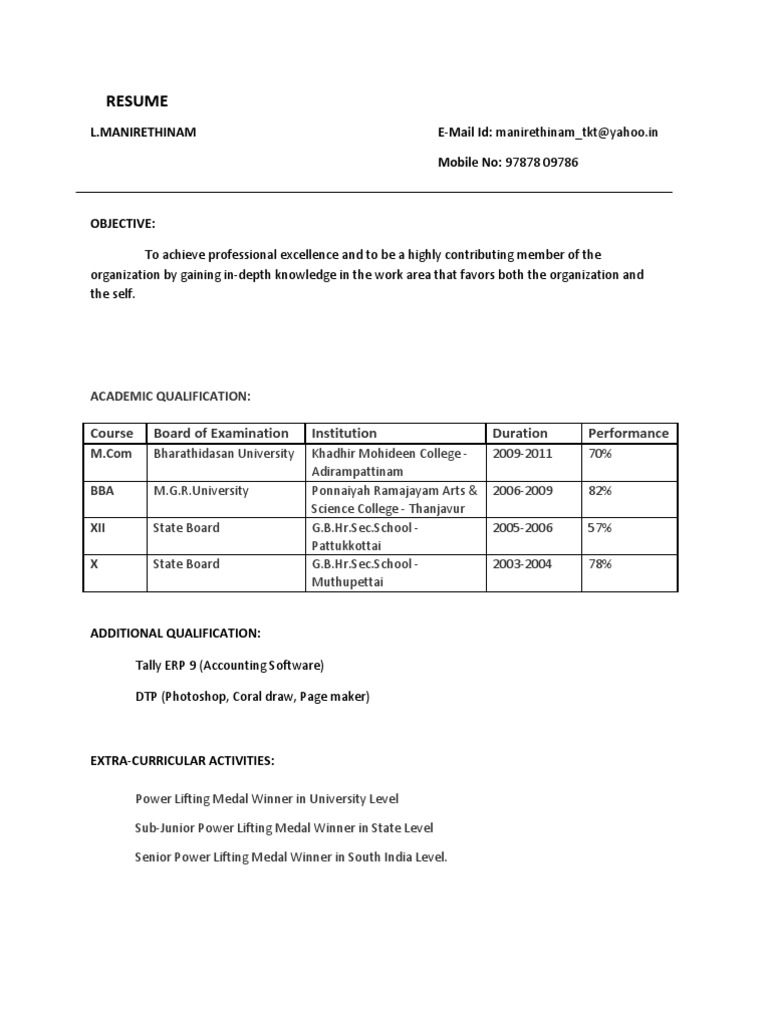 Mani Resume | PDF