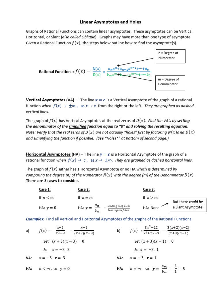 Understanding Linear Asymptotes | PDF | Asymptote | Mathematical Analysis