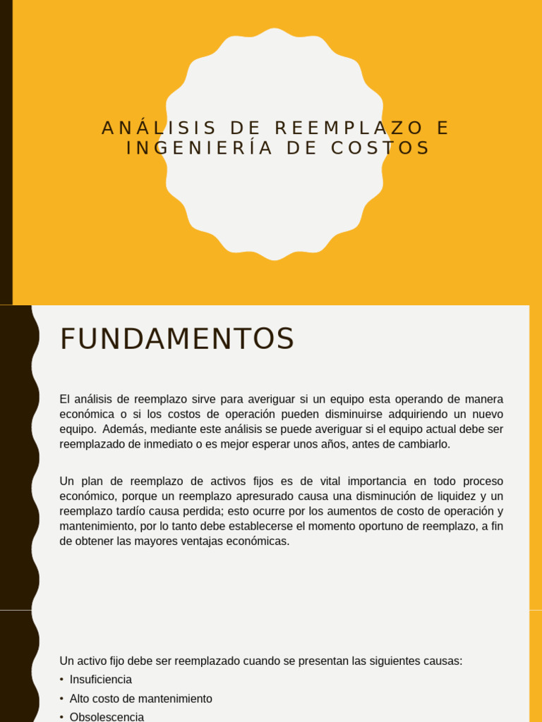 Análisis de Reemplazo e Ingeniería de Costos Unidad 5 | PDF ...