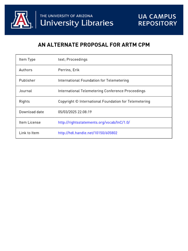Alternate Proposal ARTM - CPM | PDF | Frequency Modulation | Modulation
