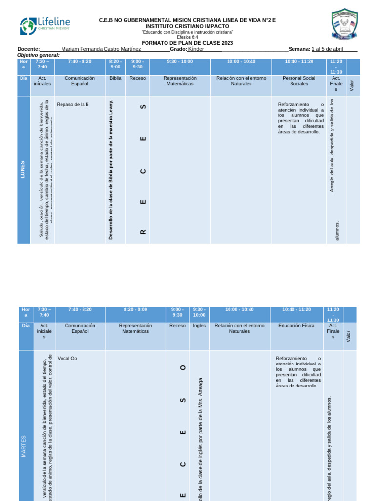 Formato Plan de Clase | PDF | Aprendizaje