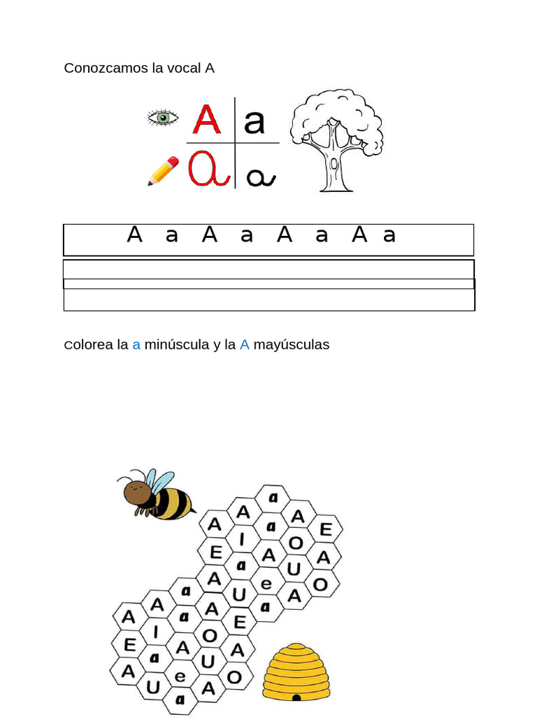 Actividades educativas con la vocal A | PDF
