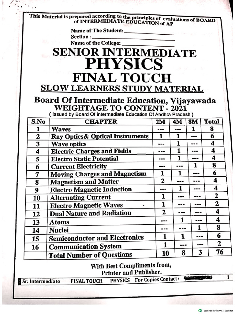 Physics 2 Year Material | PDF