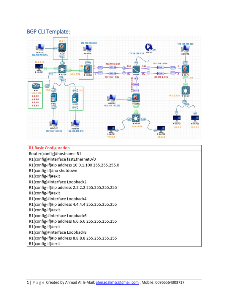 38-BGP-CLI Template | PDF | Computing | Computer Engineering